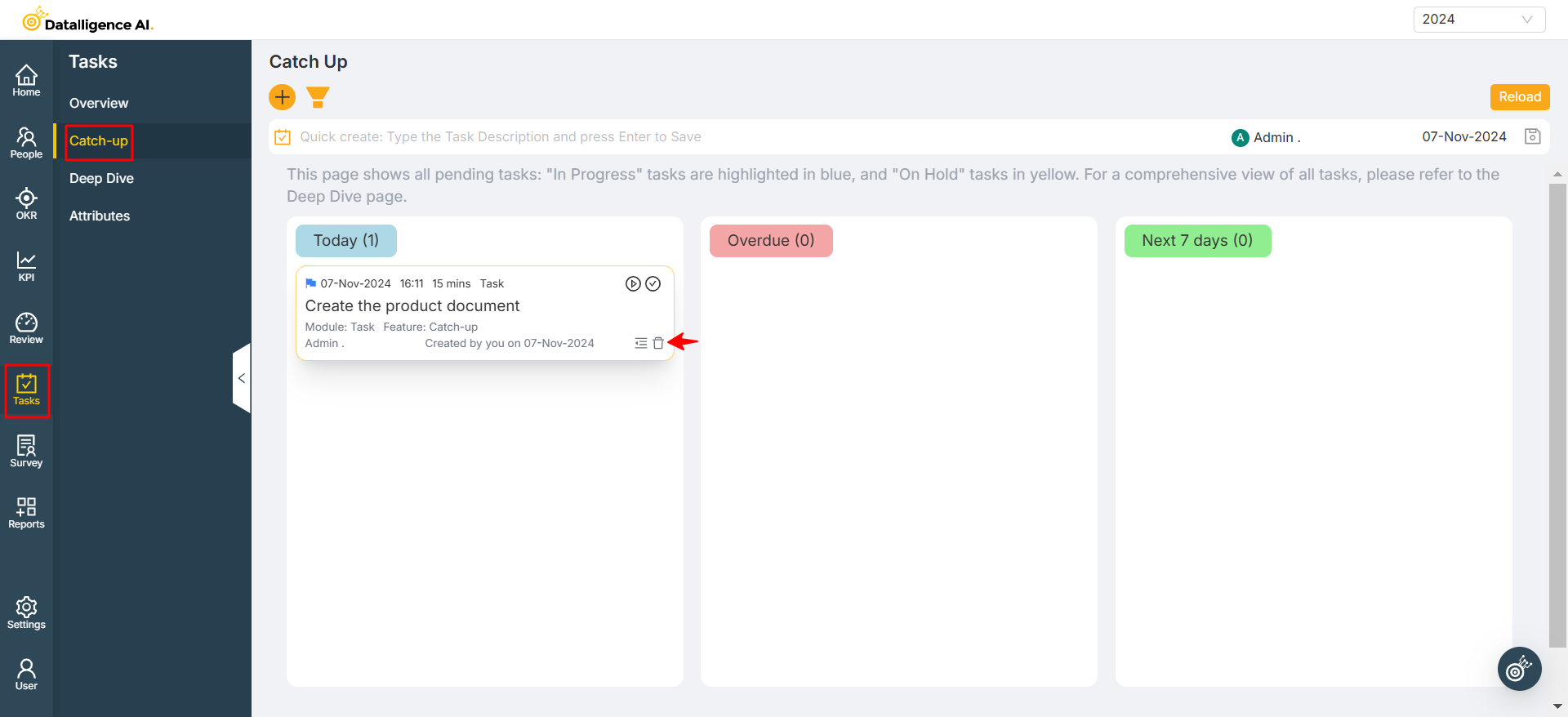 Task Delete Datalligence